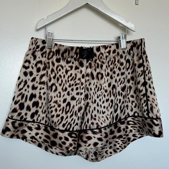 Tops | Leopard Print Satin Shorts | Poshmark